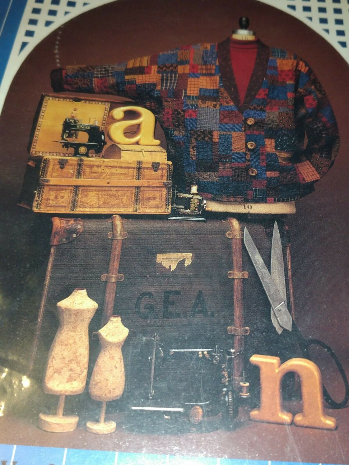 Vintage Patchwork Fall Jacket Sewing Pattern Back Porch Press Sizes 6 ...