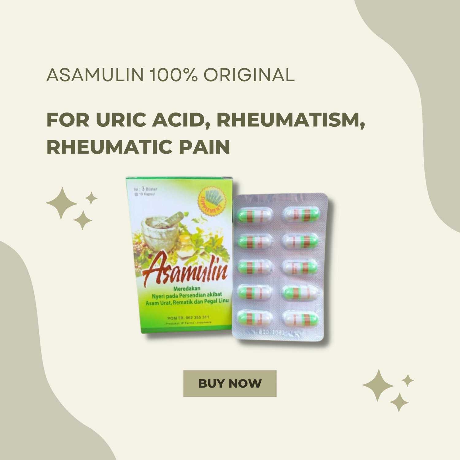 20 BOXES ORIGINAL 100% ASAMULIN FOR uric acid, rheumatism, rheumatic pain
