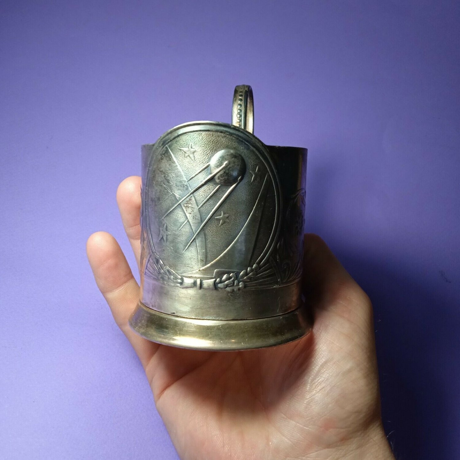 USSR VINTAGE CUP HOLDER SPACE SPUTNIK,Spaceship//