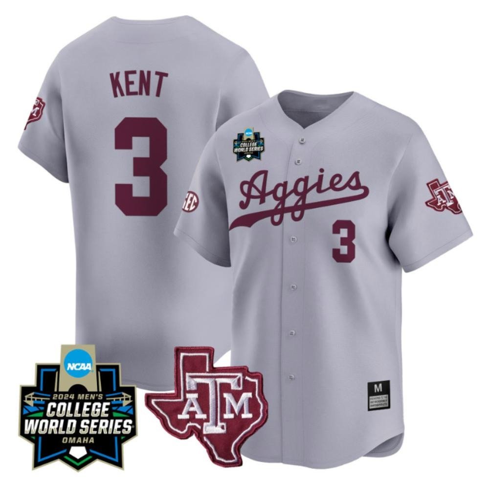 Kaeden Kent Jersey #3 College World Series Vapor Premier Stitched Gray