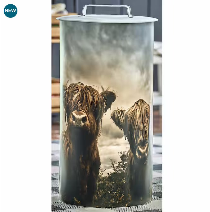 Highland Cow Trash Can