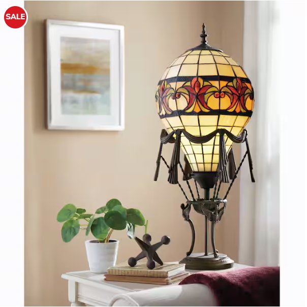 Stained Glass Air Balloon Table Lamp