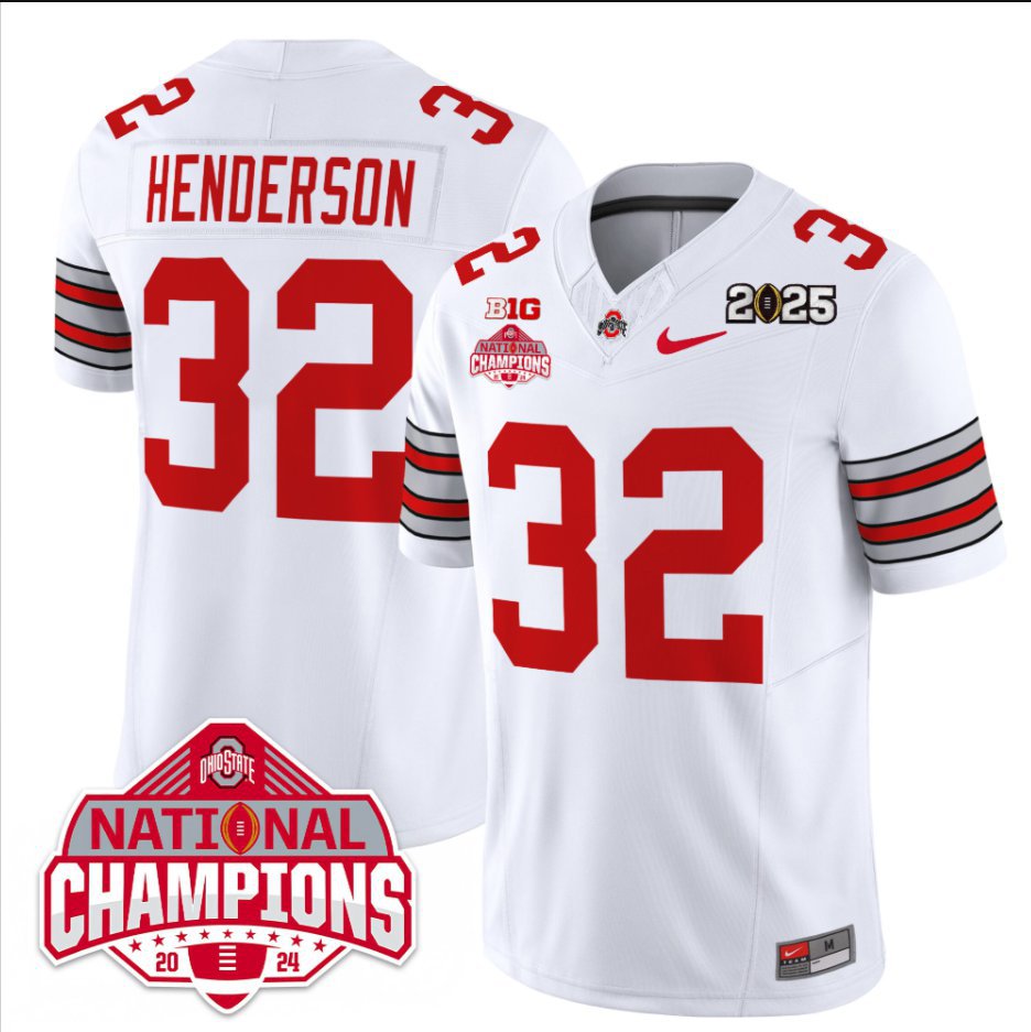 Treveyon Henderson Jersey #32 Ohio State 2025 CFP Patch National ...