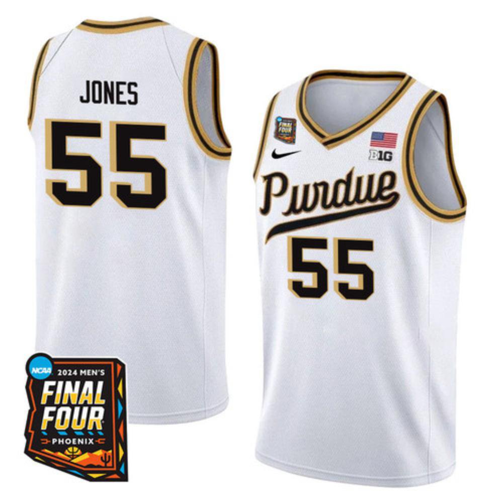 Purdue Boilermakers#55 Lance Jones Jersey 2024 Final Four Patch ...