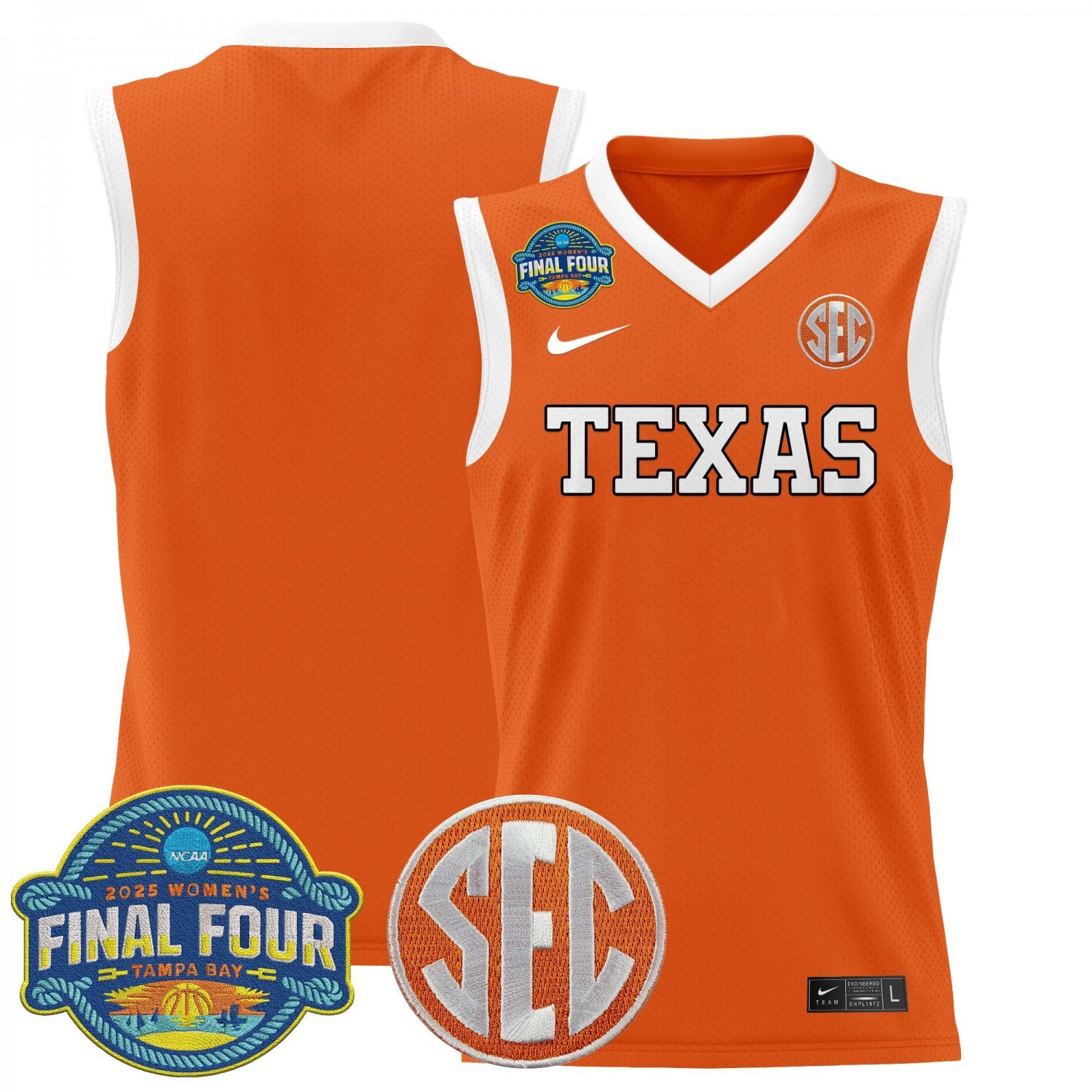 Team Jersey Texas Longhorns 2025 Sec Final Four Patch Stitched Orange