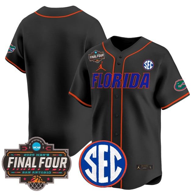 Florida Gators Team Jersey 2025 Final Four Patch Vapor Baseball Black ...