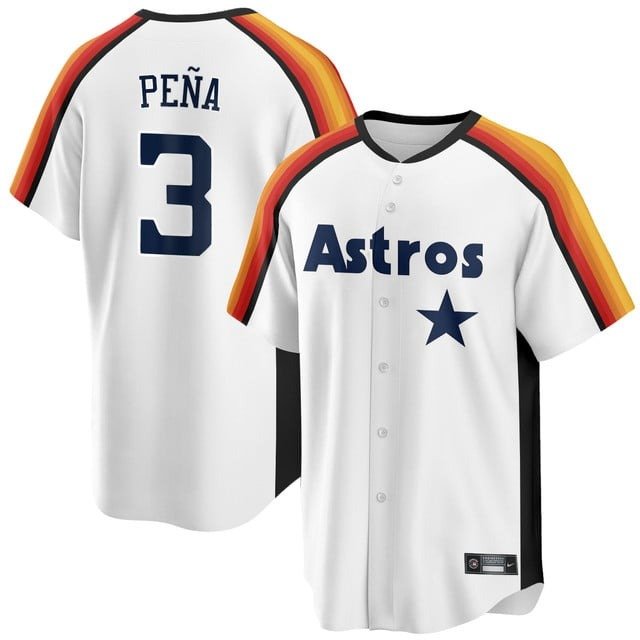 Jeremy Peña Jersey #3 Houston Astros 1989 Throwback Road Baseball White ...