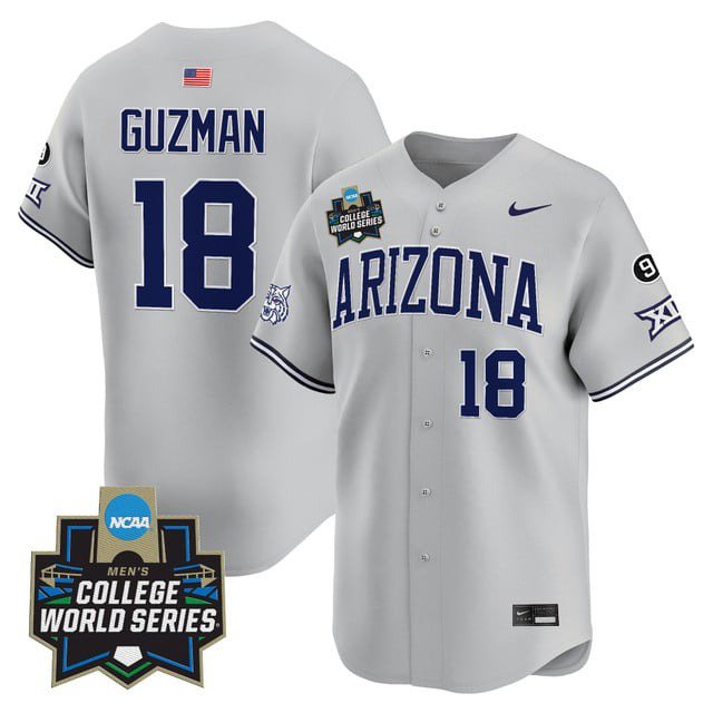 Adonys Guzman Jersey #18 Arizona Wildcats 2025 World Series Vapor ...