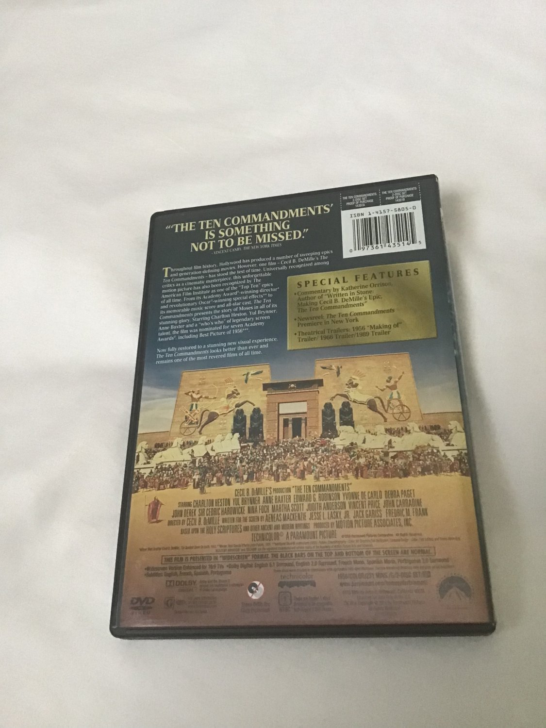 The Ten Commandments Dvd 2 disc set