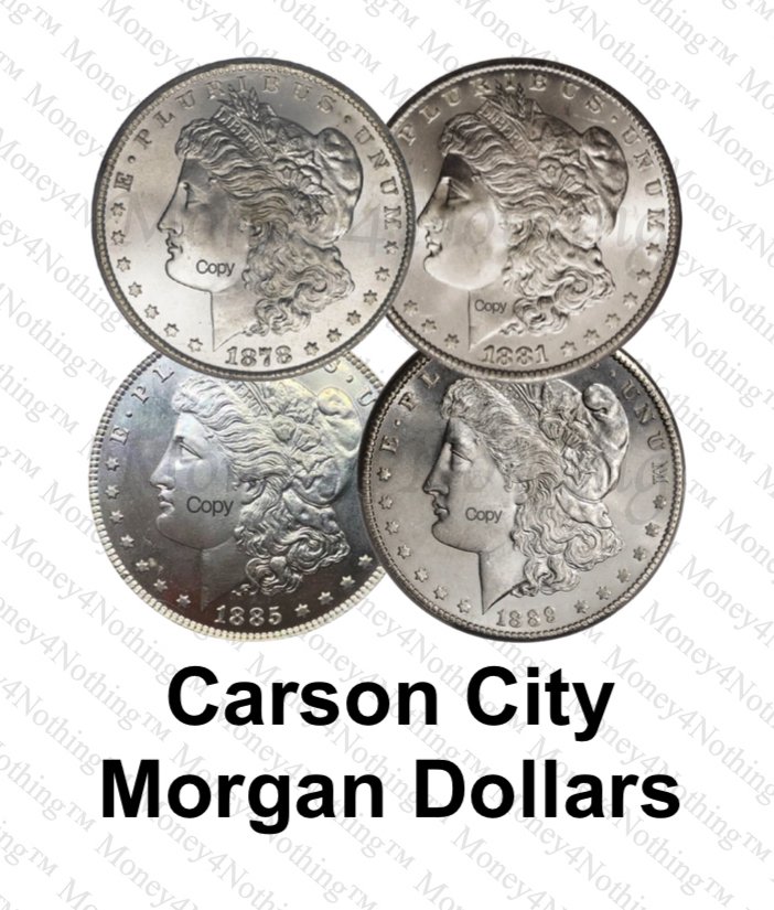 Carson City Morgan Dollars 1878 1881 1885 1889 CC Morgan Silver Dollar ...