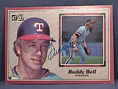 BUDDY BELL SIGNED 1983 DONRUSS ACTION ALL STARS AUTOGRAPH BASEBALL CARD
