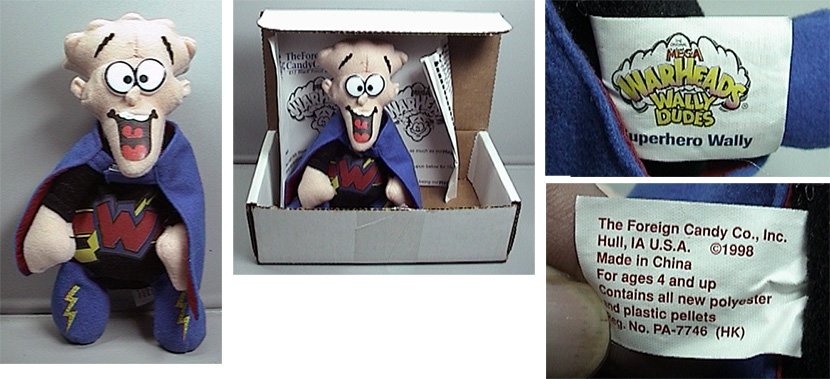 WALLY WARHEAD ADVERTISING PREMIUM BEANIE DOLL 1998 NEW IN BOX MAIL IN ...