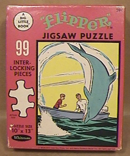 FLIPPER JIGSAW PUZZLE 1967 TV VINTAGE WHITMAN 99 piece IVAN TORS FILMS