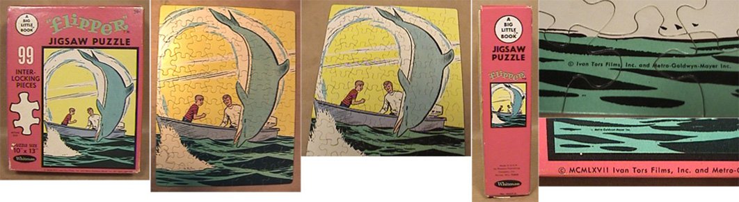 FLIPPER JIGSAW PUZZLE 1967 TV VINTAGE WHITMAN 99 piece IVAN TORS FILMS