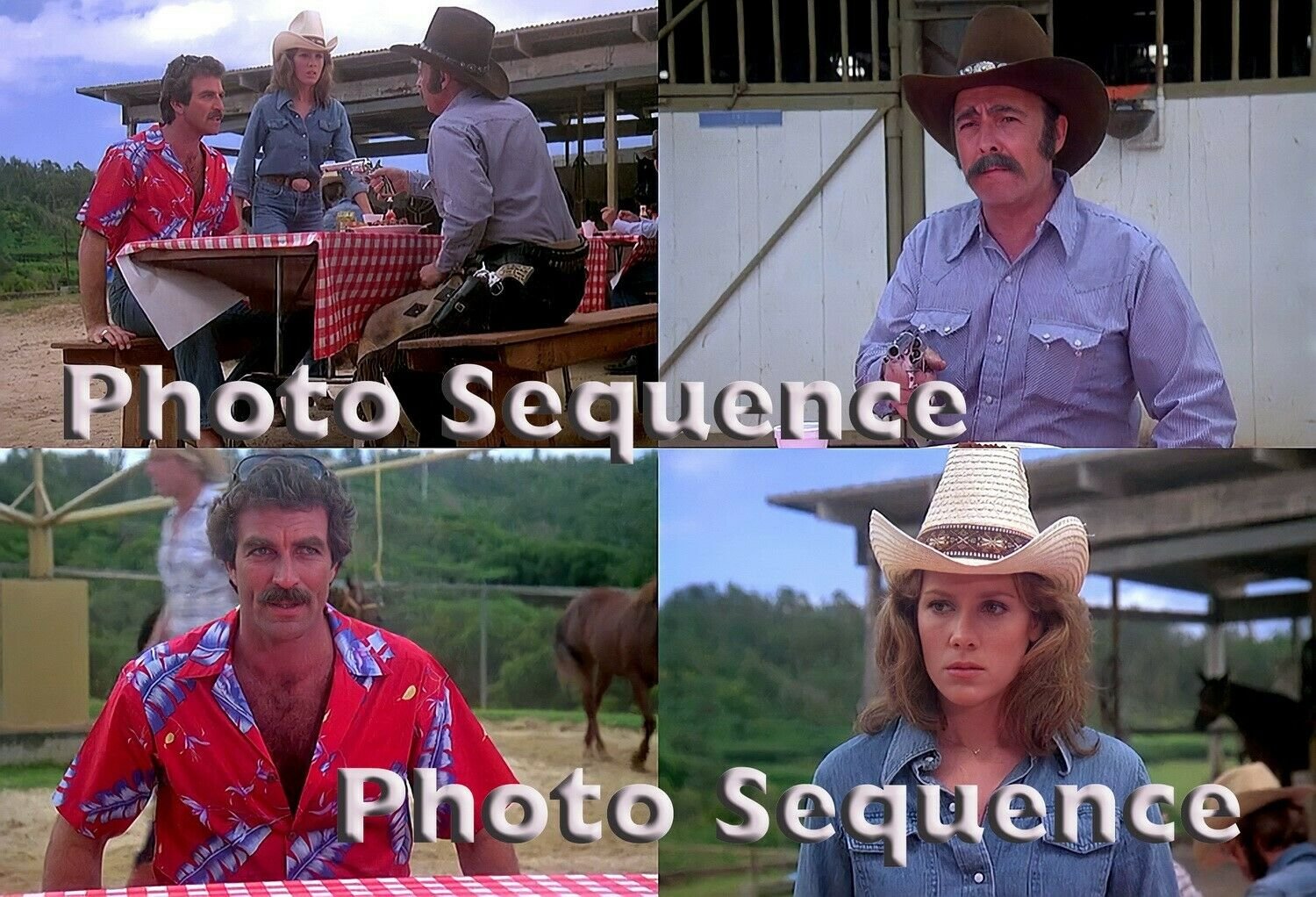 MAGNUM Tom Selleck John Hillerman Robin Dearden PHOTO Sequence #03