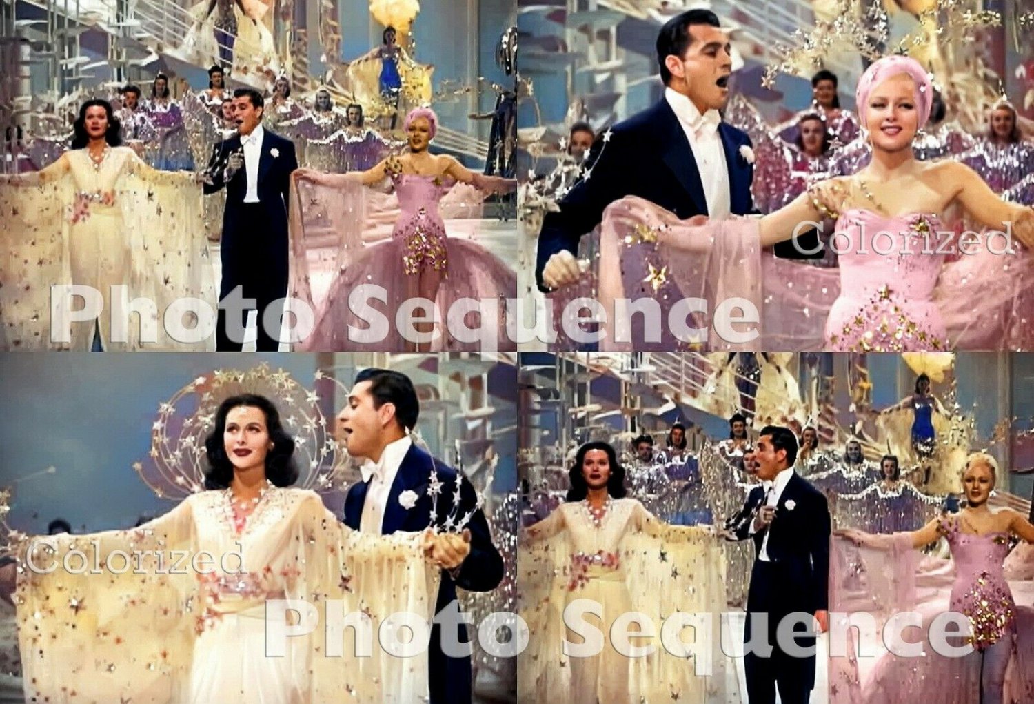 Lana Turner Hedy Lamarr ZIEGFELD GIRL 10"x7" PHOTO Sequence COLORIZED #01