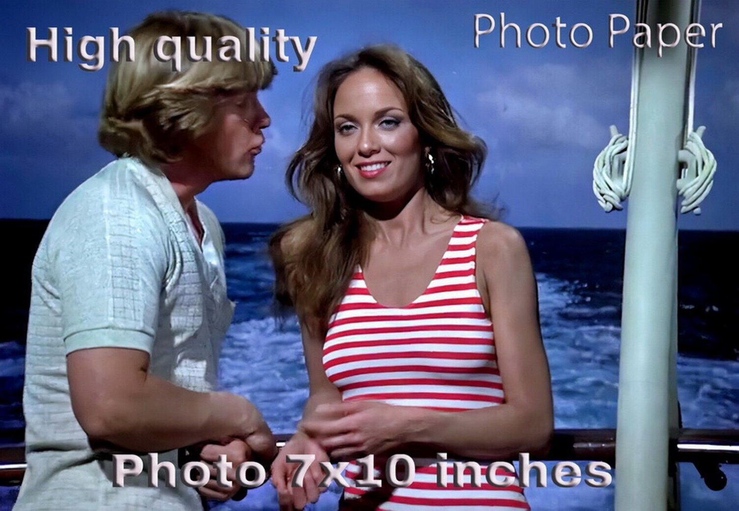 Catherine Bach Larry Wilcox LOVE BOAT PHOTO HQ 10x7 inches #03