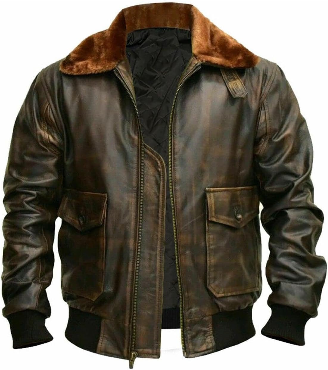 Men's Premium Real Leather Vintage G-1 US Naval Flight Jacket