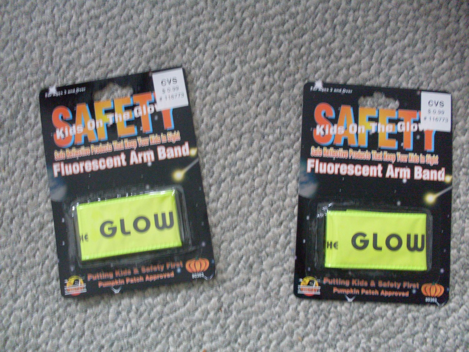 Halloween Fluorescent Arm Band NEW NIP set of 2
