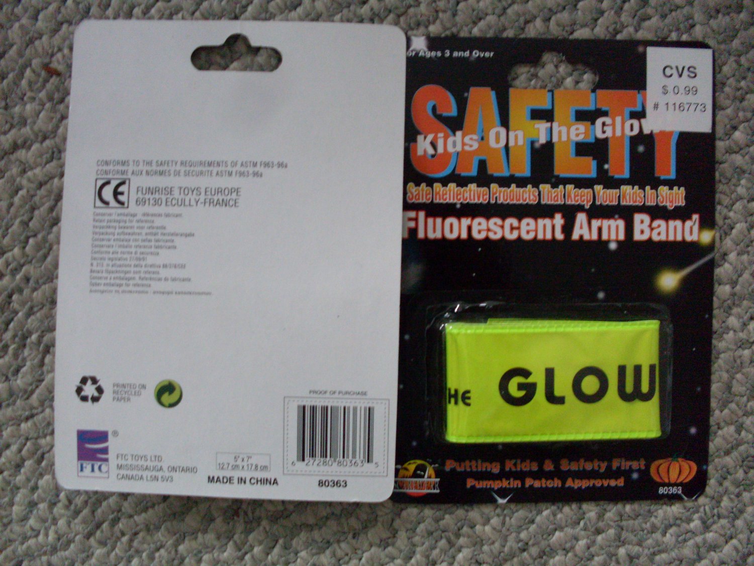 Halloween Fluorescent Arm Band NEW NIP set of 2