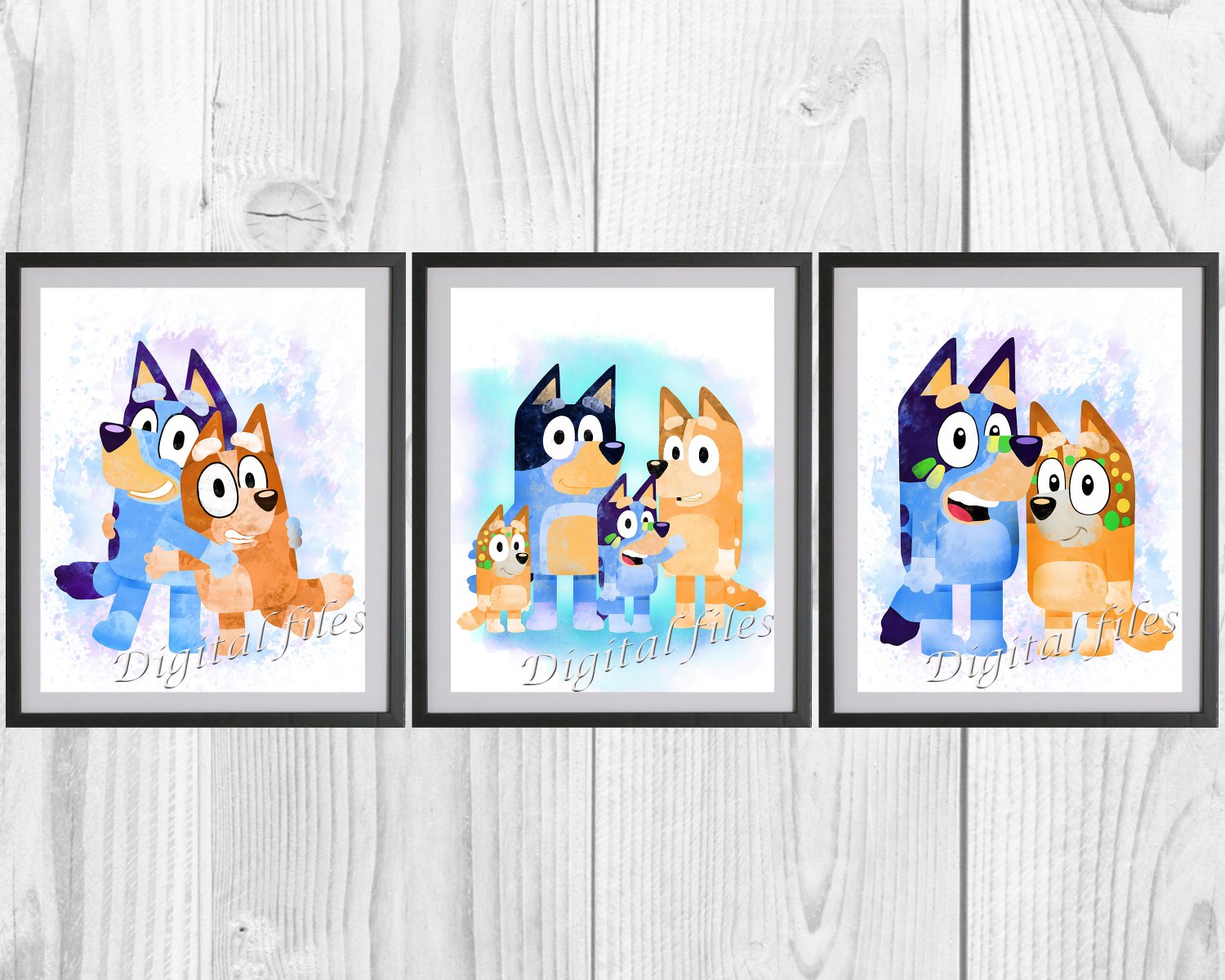 Digital files, Bluey Set print, Bluey Heeler poster, Bandit Heeler ...