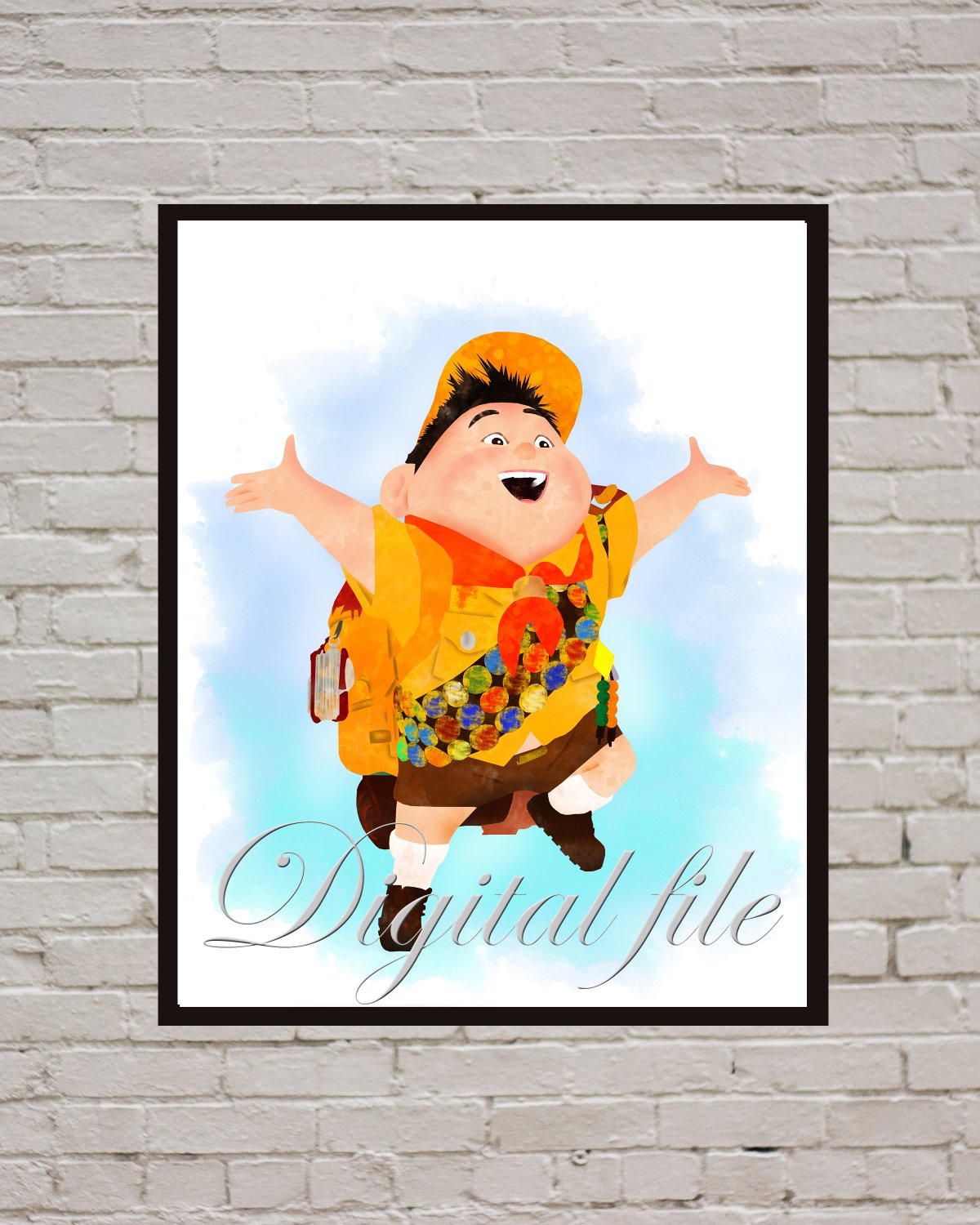 Digital files, Up print, Russell poster watercolor nursery room wall decor