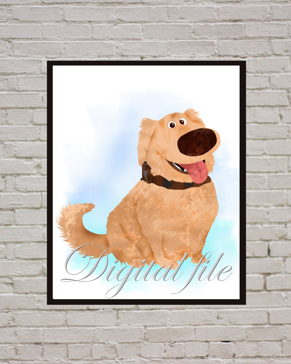 Digital files, Up print, Dug poster watercolor nursery room wall decor