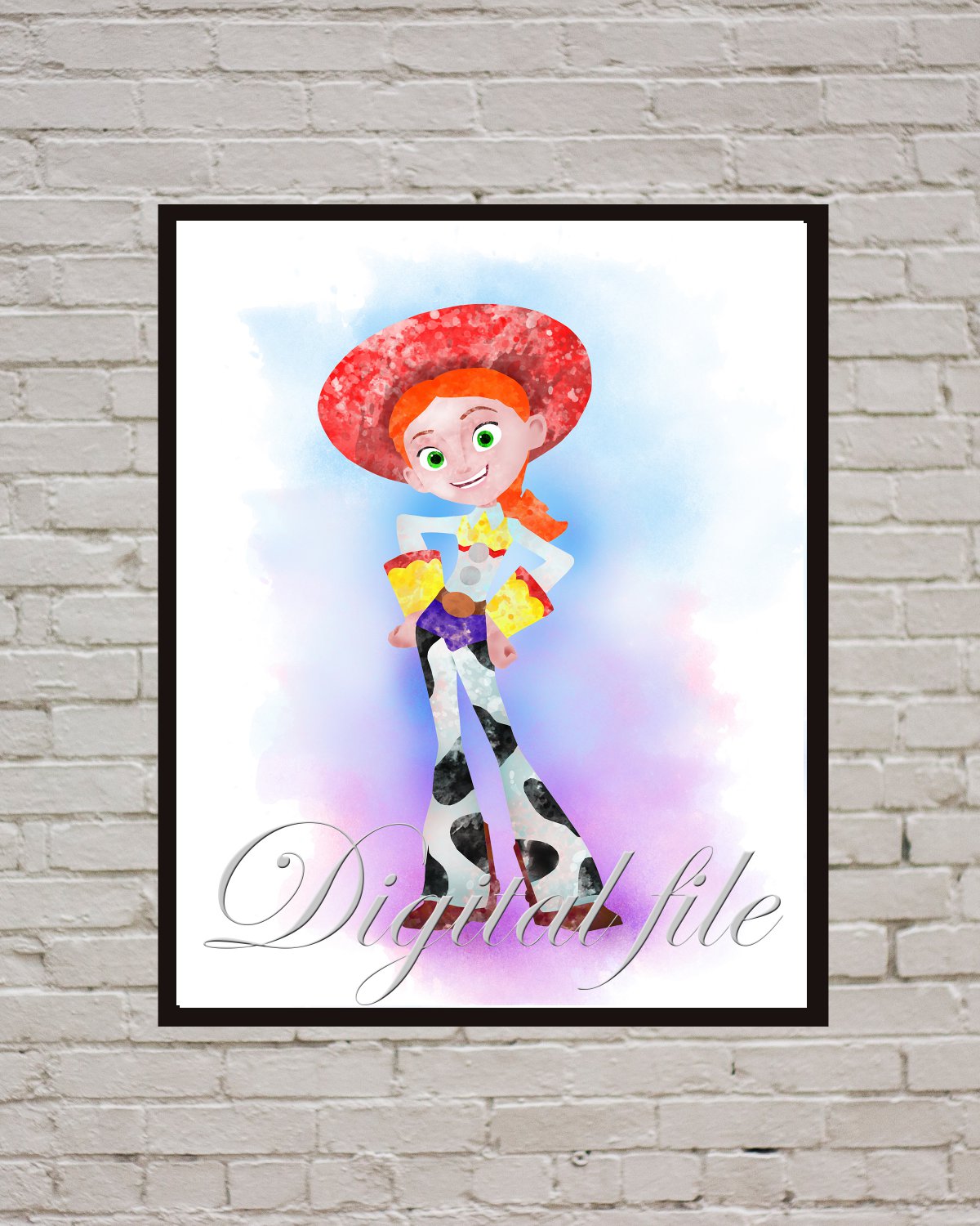Digital file, Toy Story Jessie Disney print, poster watercolor nursery ...