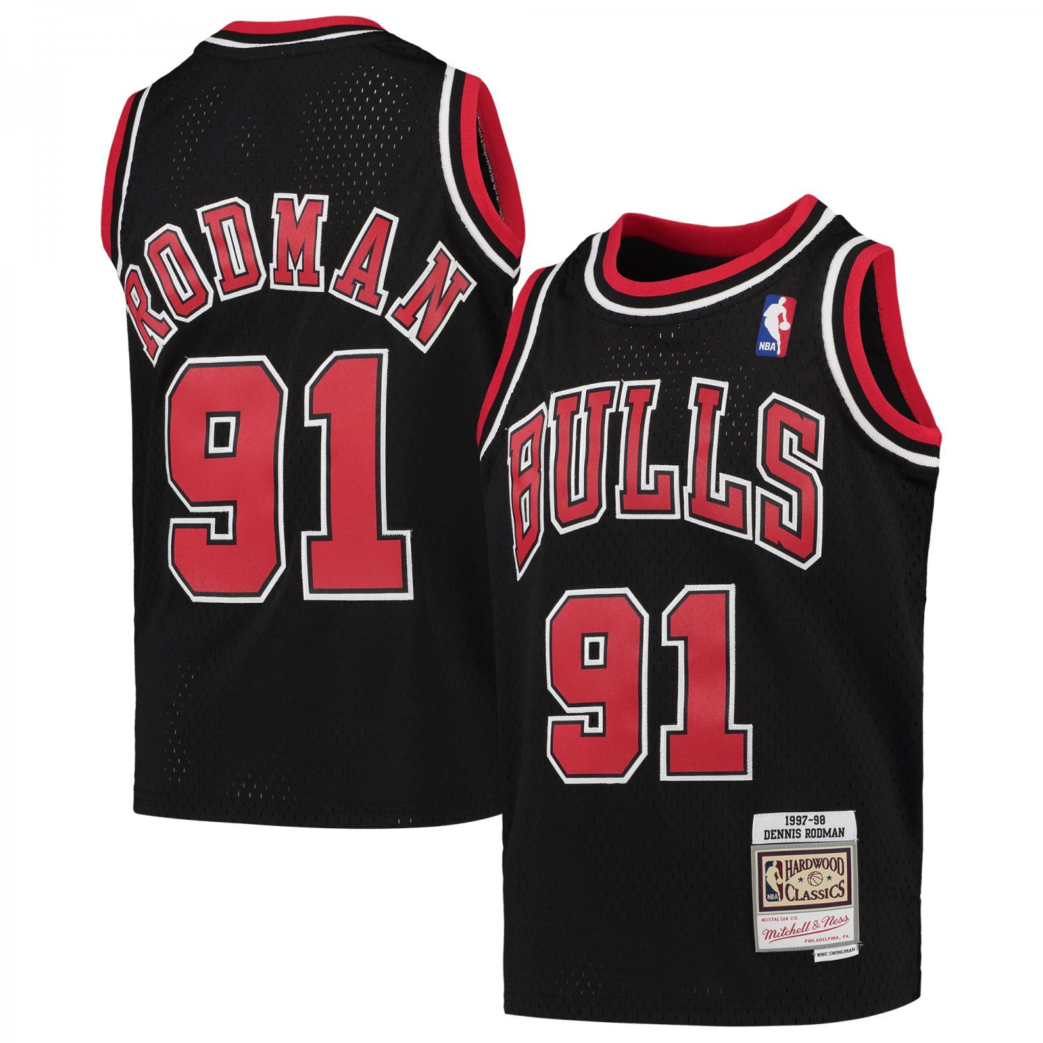 Men & Youth #91 Dennis Rodman Chicago Bulls Throwback Edition Black Jersey