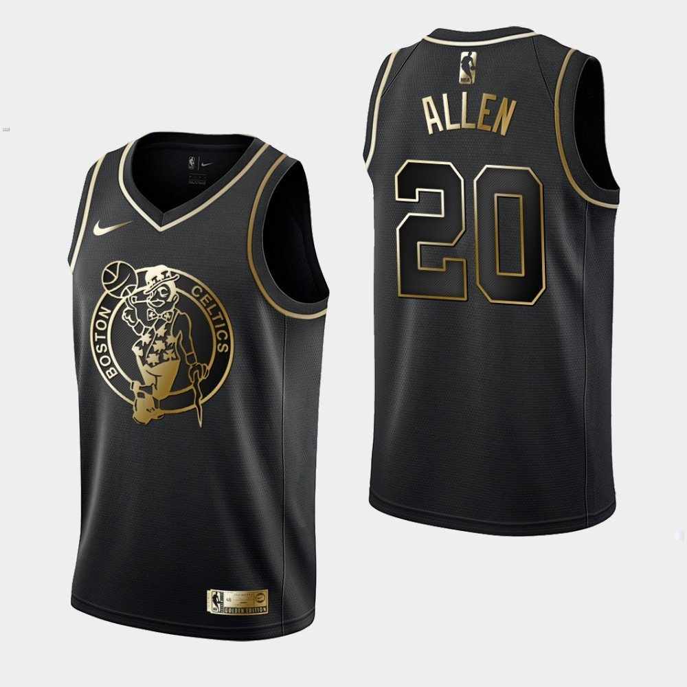 Men & Youth #20 Ray Allen Boston Celtics Black Golden Edition Jersey