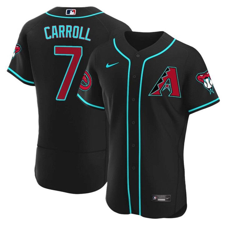 Men's Diamondbacks Active Player Corbin Carroll Black 2024 Flex Base Jersey