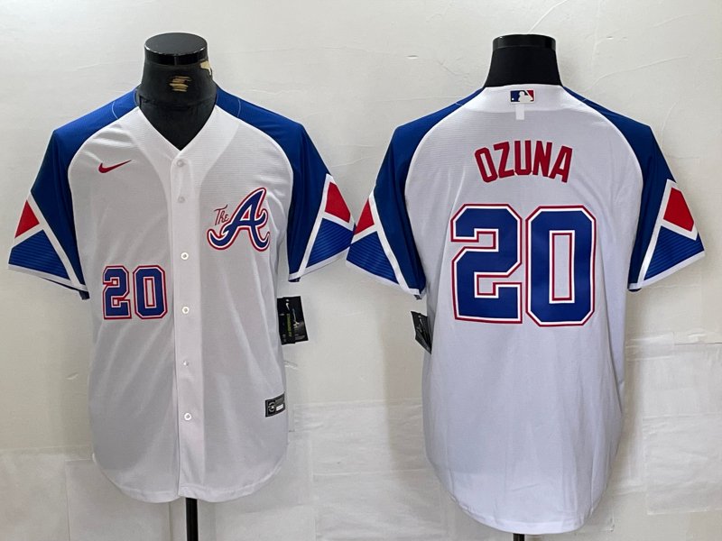 Mens Atlanta Braves Marcell Ozuna 2023 City Connect Baseball Jersey White