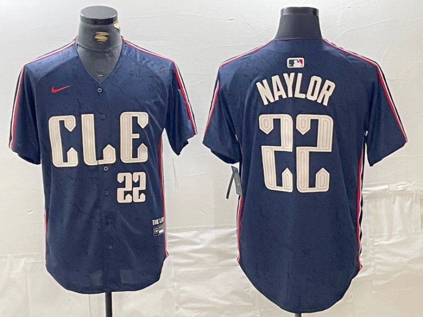 Men's Cleveland Guardians Josh Naylor Number Navy 2024 City Connect ...