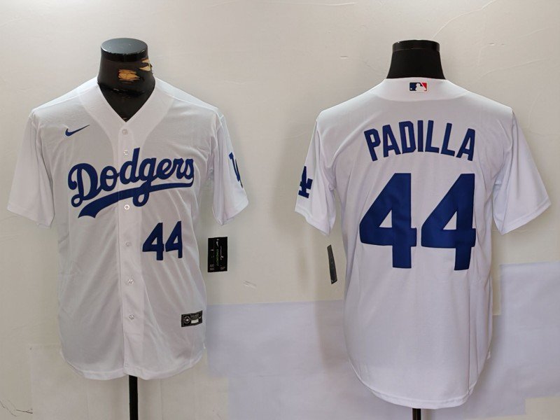 Men's Los Angeles Dodgers #44 Vicente Padilla Number White Cool Base ...