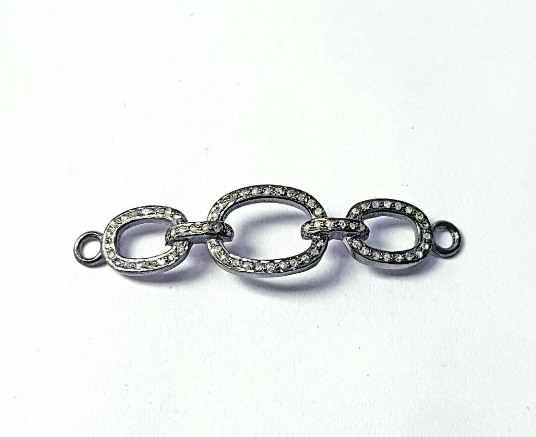 Pave Diamond Chain Jewelry Connector 925 Silver Diamond Jewelry Connectors.