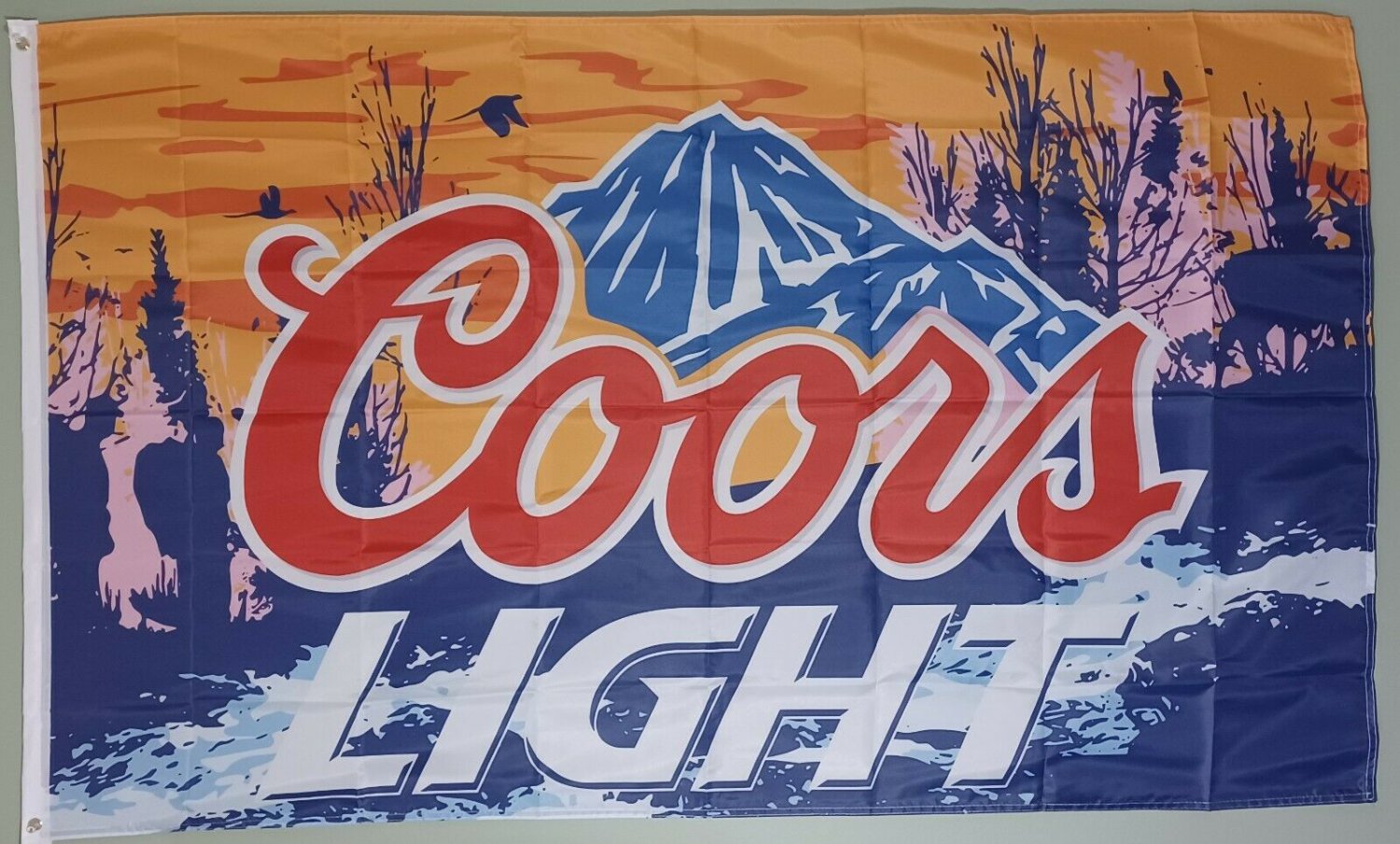 Coors Light Flag with header & brass Grommets-3' x 5' New