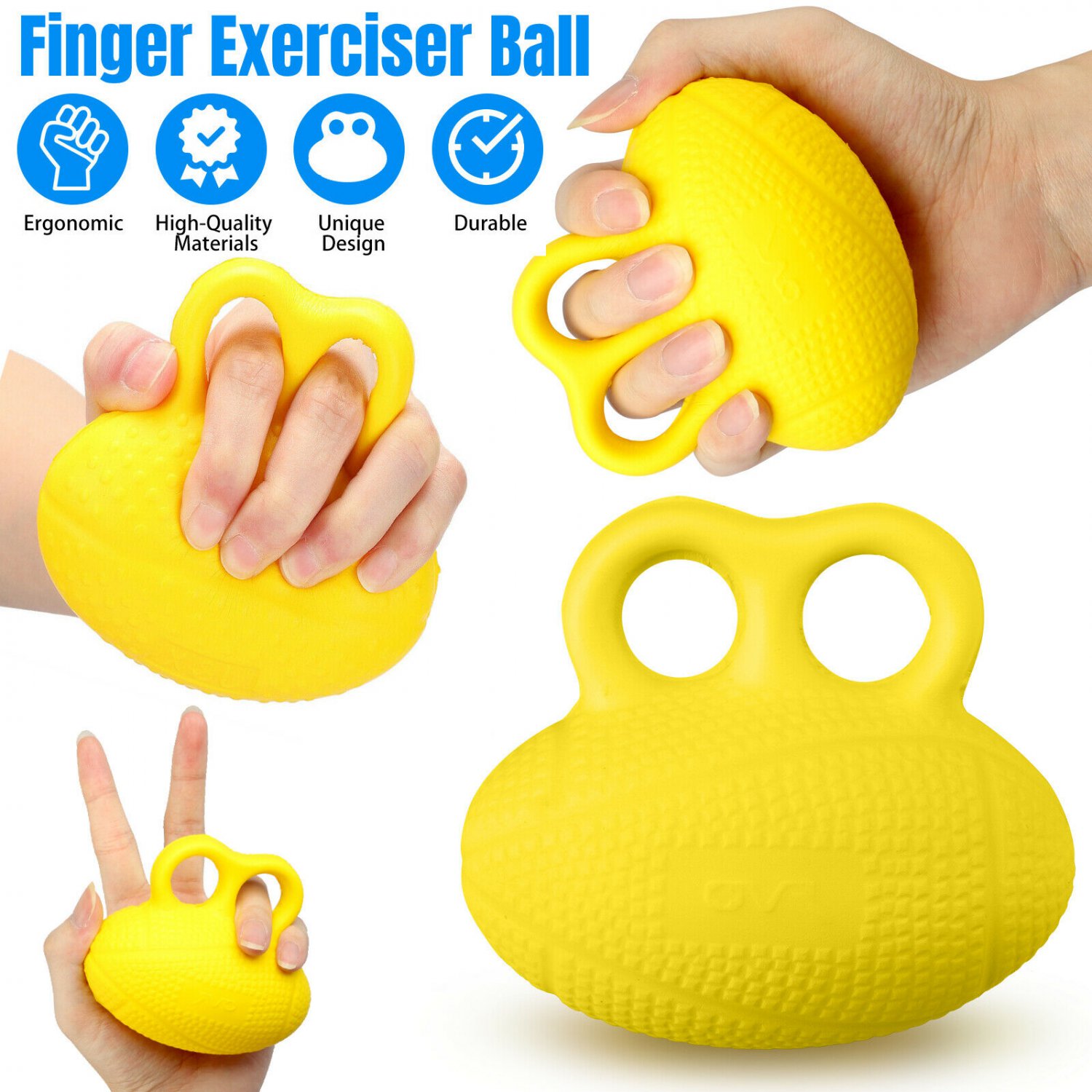 Finger Exerciser Ball Strengthener Wrist Hand Grip Trainer Silicone ...