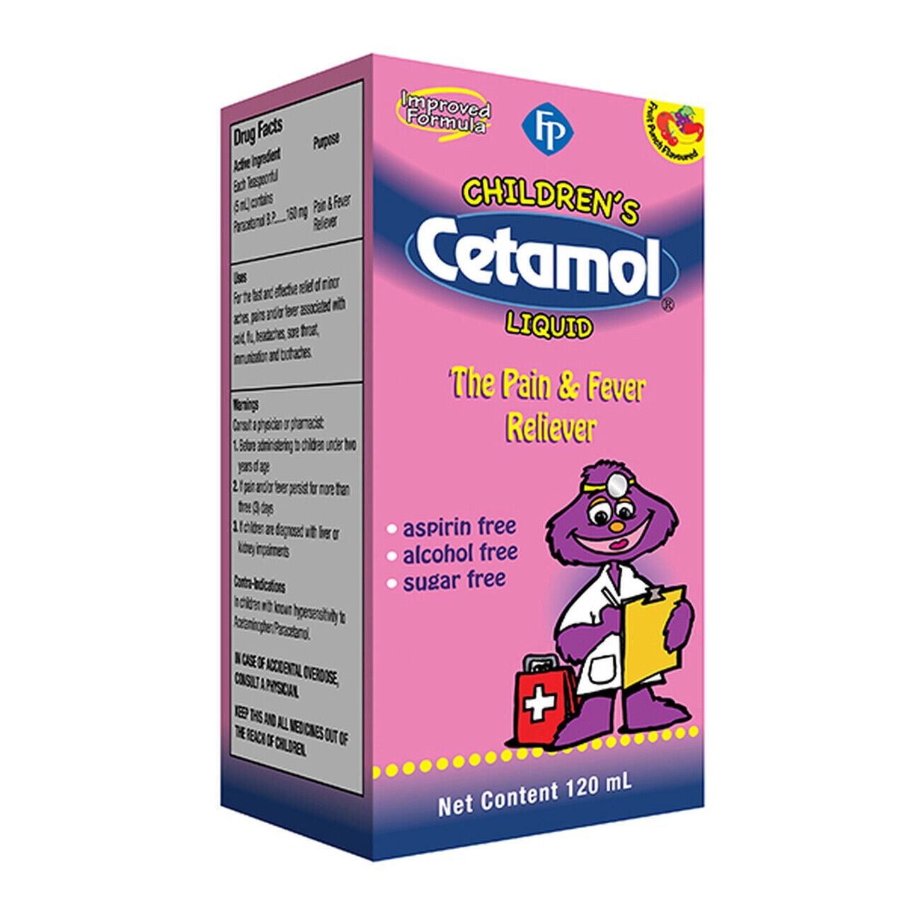 Children's Cetamol Liquid The Pain & Fever Reliever (120ml)