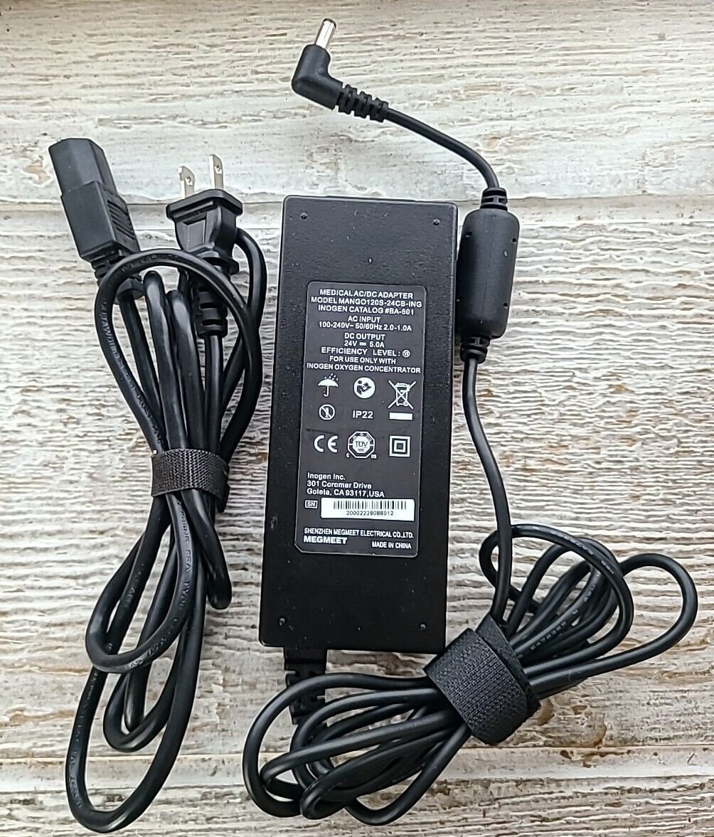 Genuine Inogen BA-501 Mango 120S-24CB-ING AC/DC Adapter Power Supply ...
