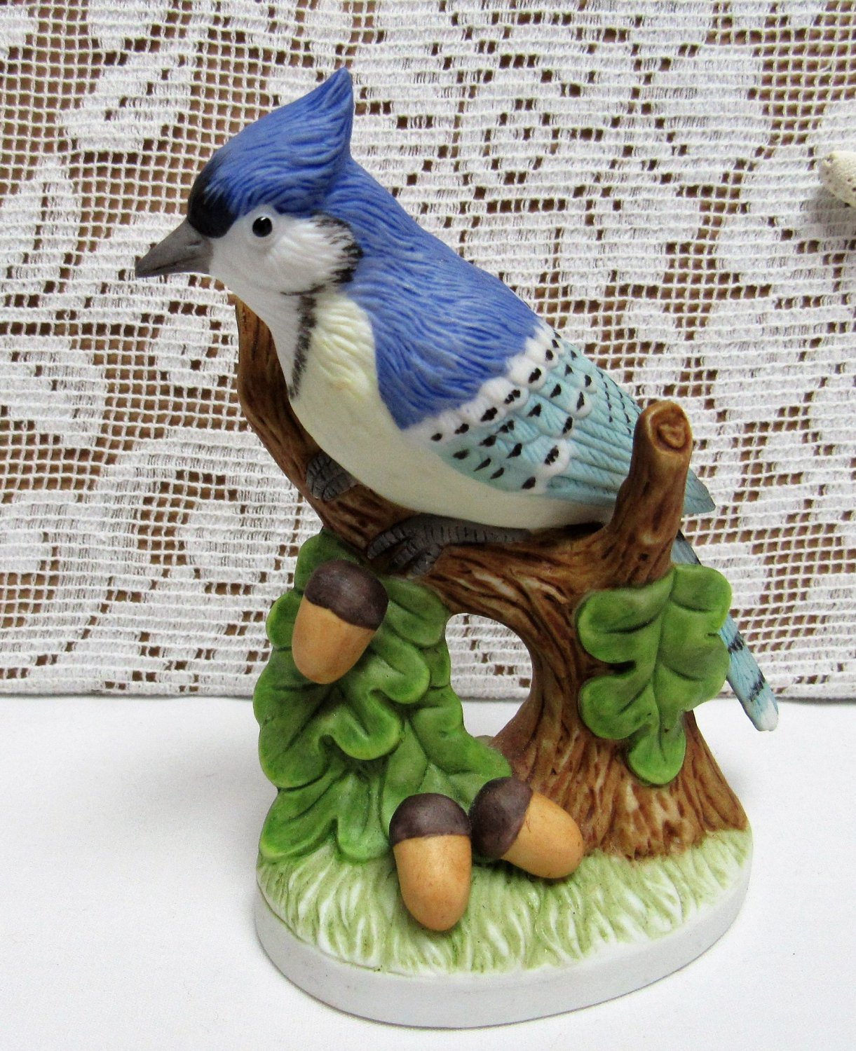 Vintage LEFTON CHINA BLUE JAY Figurine NEST EGG COLLECTION 1991 Bird ...