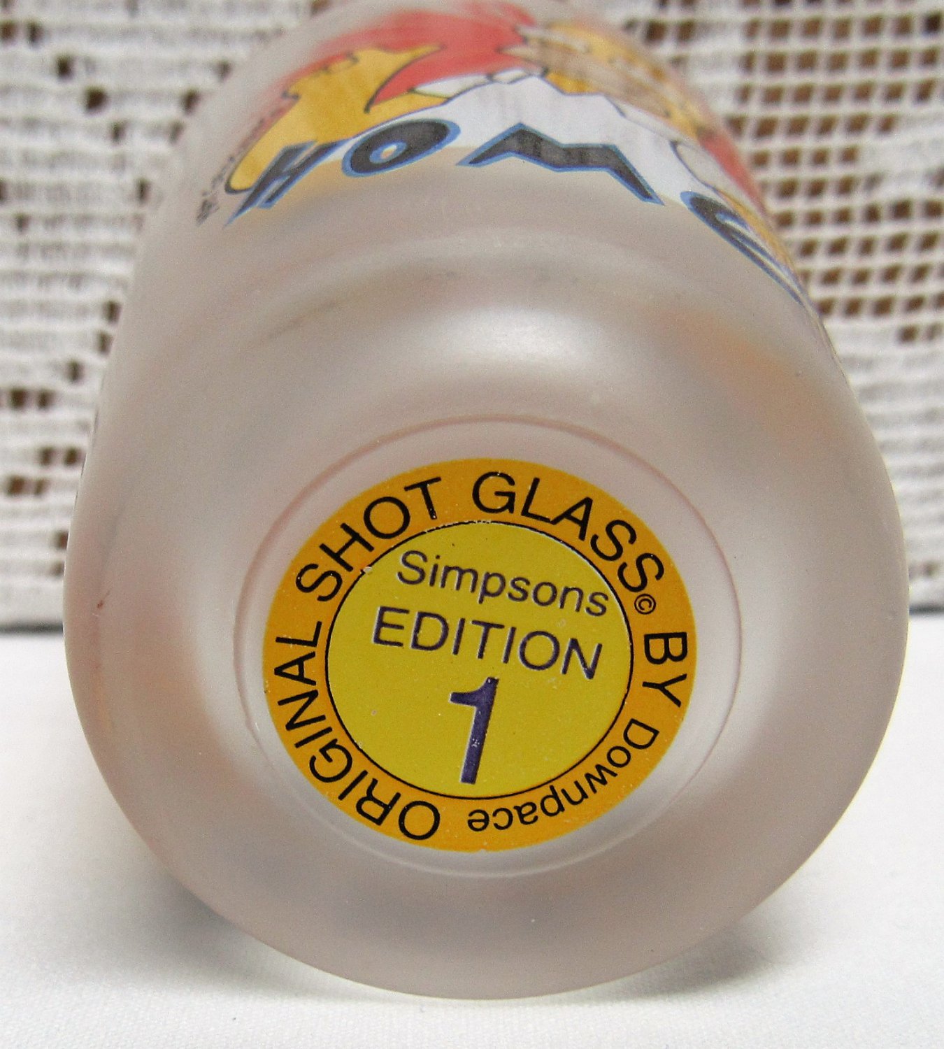 Vintage HOMER SIMPSON Frosted Shot Glass THE SIMPSONS Downpace 1998 ...