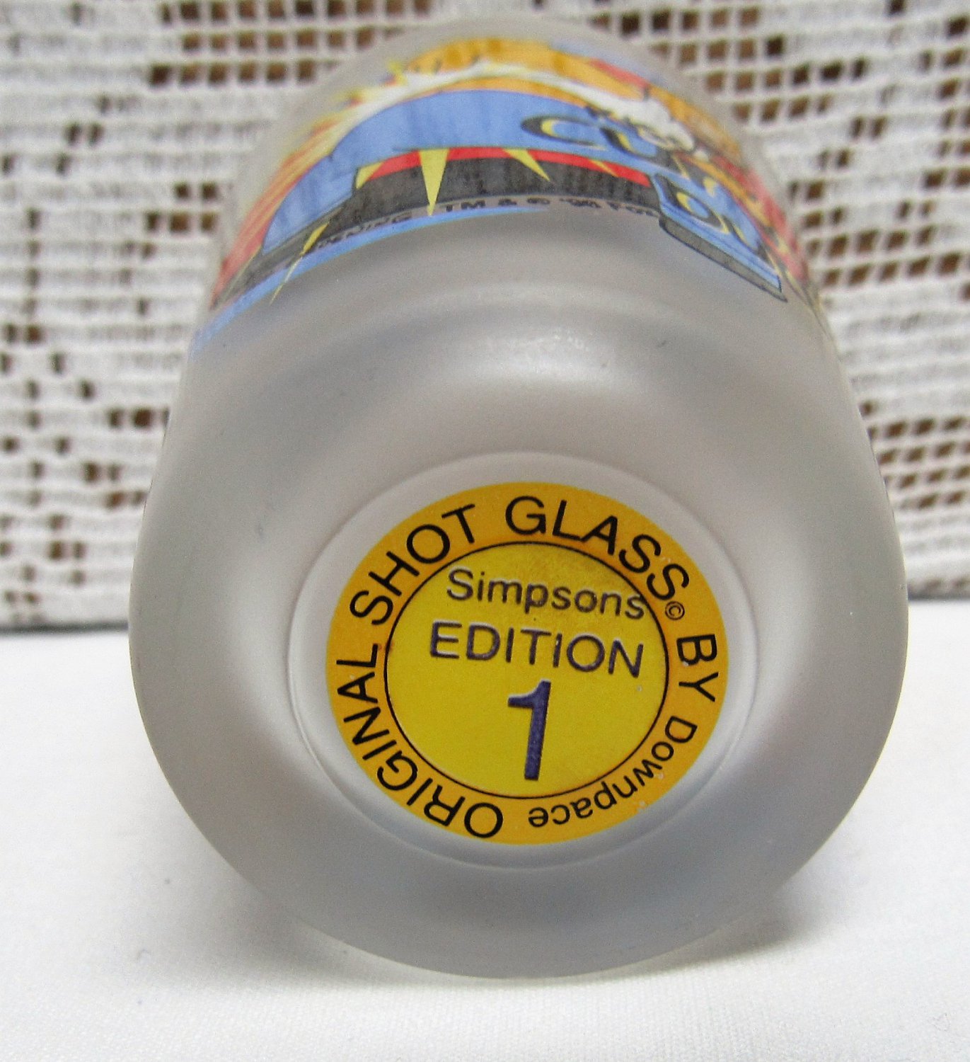 Vintage HOMER SIMPSON Frosted Shot Glass The Simpsons CURVY BUTT ...