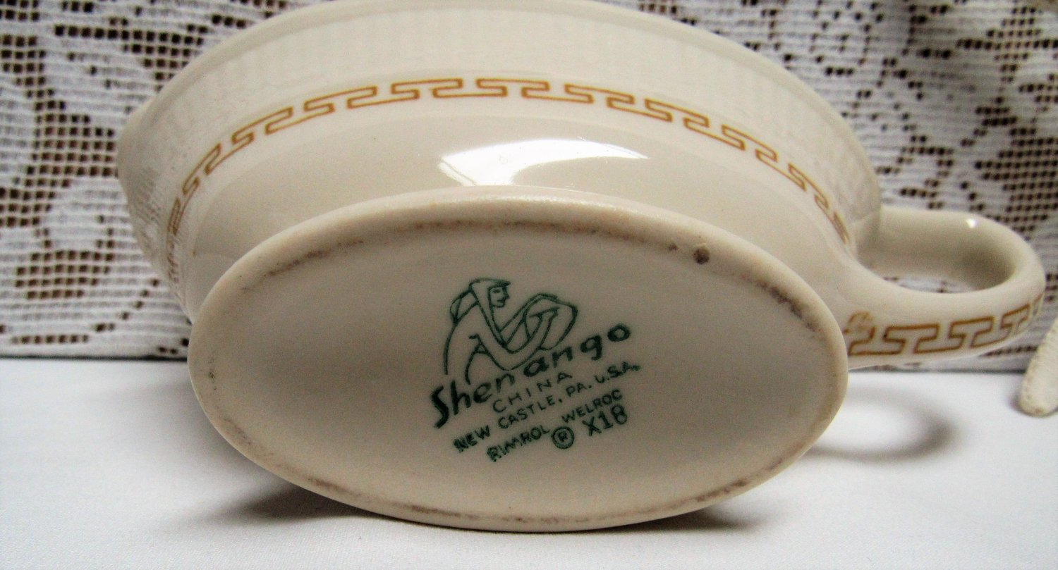 Vintage SHENANGO RESTAURANT CHINA Small Gravy Boat RIMROL WELROC 1930S