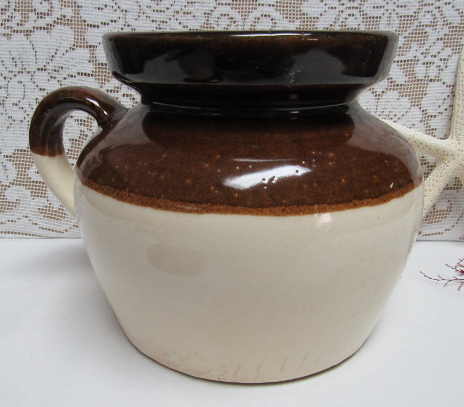 Vintage ROBINSON RANSBOTTOM STONEWARE POTTERY Bean Pot Cookie Jar ...