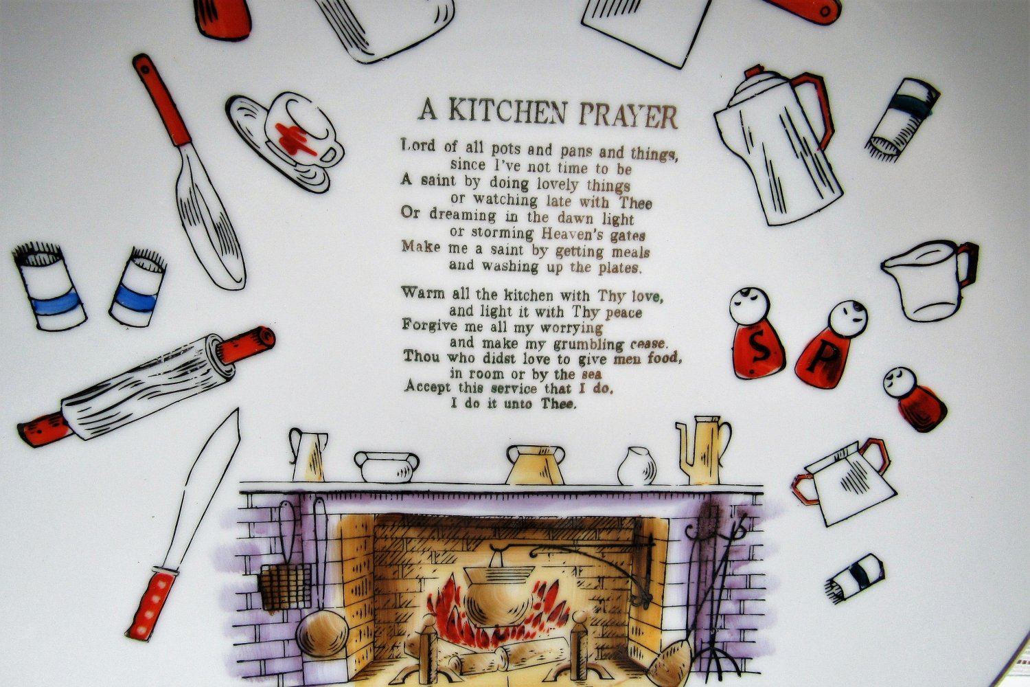 Vintage ENESCO A Kitchen Prayer Ceramic PLATE Made in Japan 1960s Mid ...