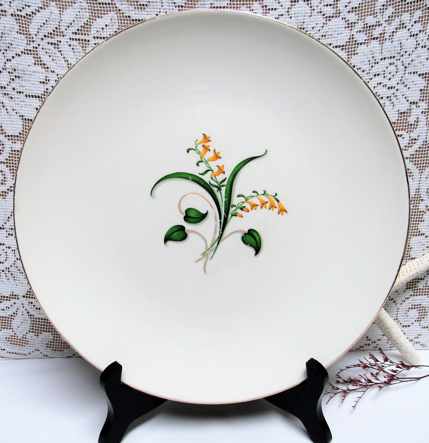Vintage KNOWLES DINNERWARE Forsythia X2247E1 DINNER PLATE Mid Century