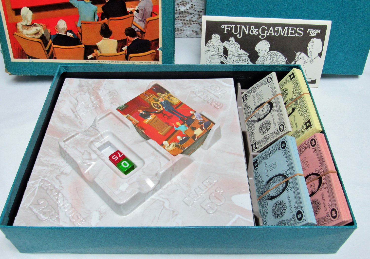 HIGH BID 1965 Vintage Bookshelf BOARD GAME 3M Company AUCTION GAME Art ...