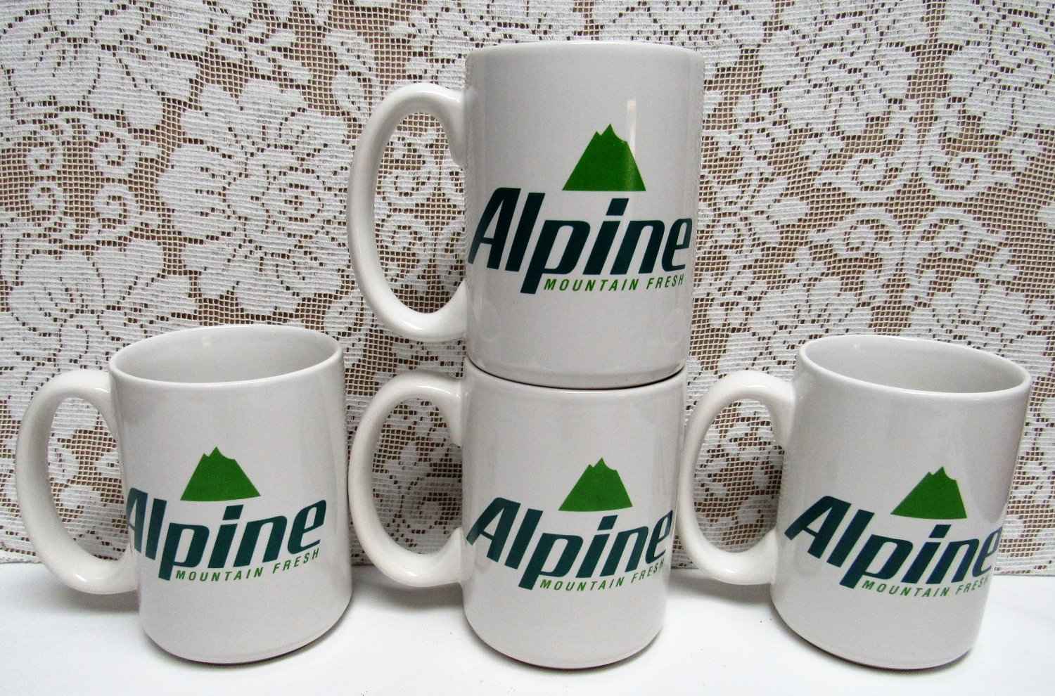 Vintage ALPINE CIGARETTES Mug SET OF 4 Mountain Fresh PREMIUMS Philip ...