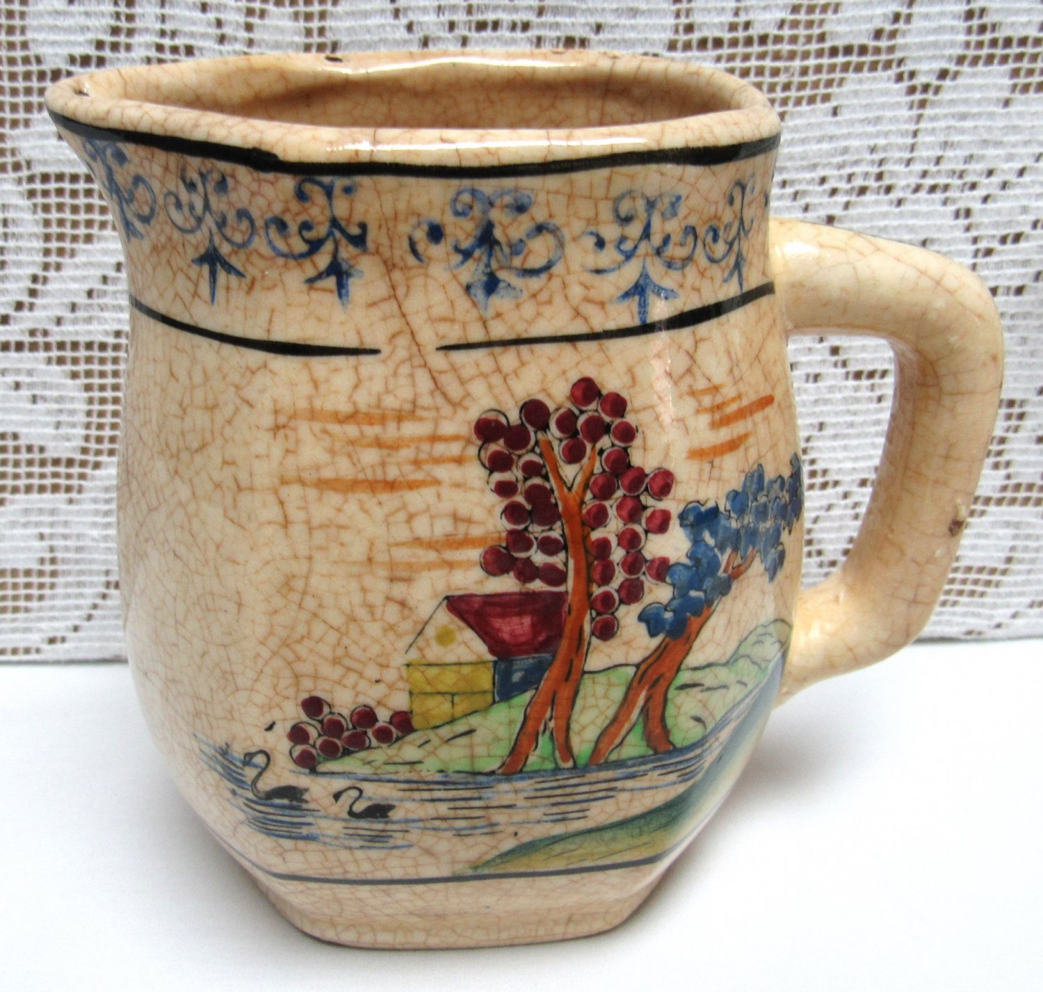Vintage IRONSTONE Pottery Hand-Painted Small Creamer Pitcher MADE IN ...