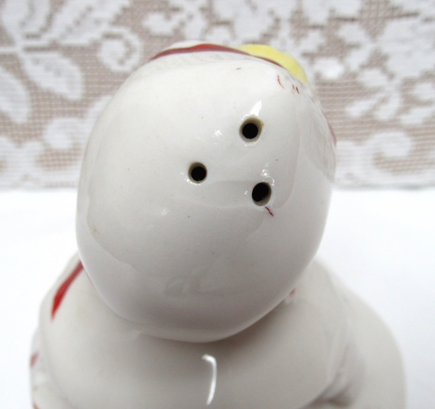 Little Red Riding Hood Pottery Salt Pepper Shaker with Stopper Hand Painted